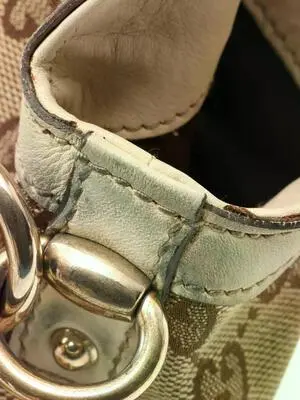 Gucci 2000s Bamboo Gg Canvas Tote Bag