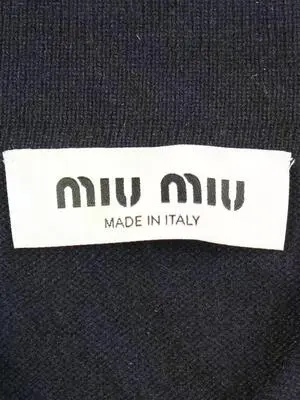 Miu Miu Cashmere Logo Embroidered Polo Shirt