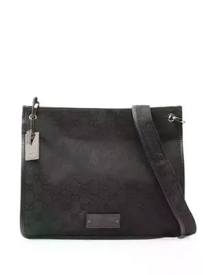 Gucci 2000s Gg Canvas Shoulder Bag - Black