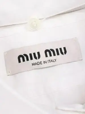 Miu Miu Poplin Embroidered Cropped Shirt