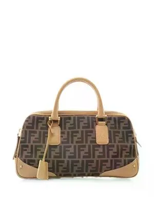 Fendi 2010s Zucca Boston Bag - Brown