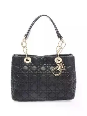 Dior 2000s Cannage Chain Tote Bag - Black