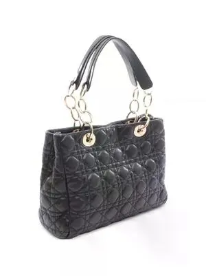 Dior 2000s Cannage Chain Tote Bag - Black
