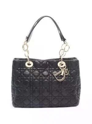 Dior 2000s Cannage Chain Tote Bag - Black