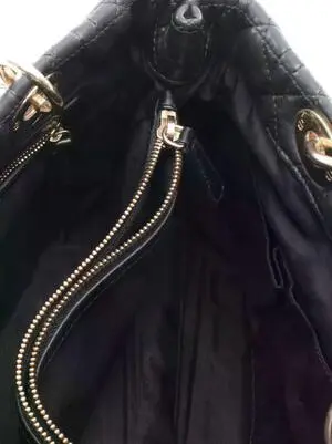 Dior 2000s Cannage Chain Tote Bag - Black