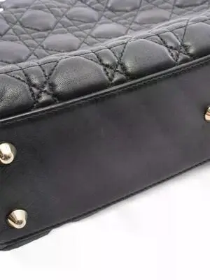 Dior 2000s Cannage Chain Tote Bag - Black
