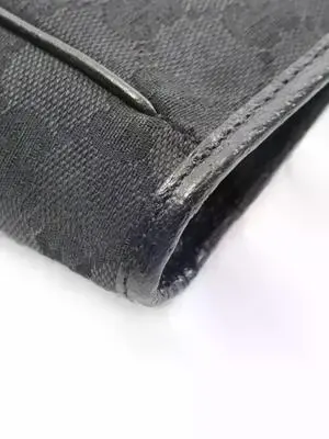Gucci 2010s Gg Canvas Leather Handbag - Black