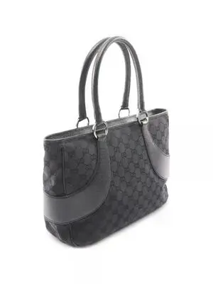 Gucci Gg Canvas Leather Trimmed Handbag