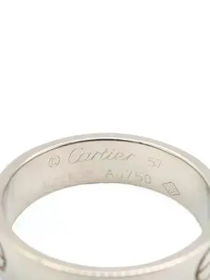 Cartier 18k White Gold Engraved Screw Motif Ring - Silver