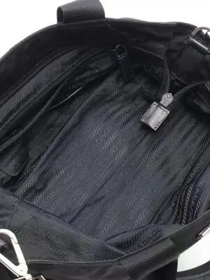 Prada 2000s Triangle Logo Tote Bag - Black
