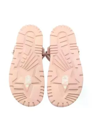 Dior Beige Leather D-wave Sandals - Pink