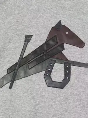 Hermès 2010s Puzzle Equestre Leather-patch Hoodie
