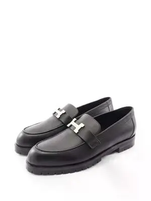 Hermès 2020s Faubourg-h Plaque Loafers