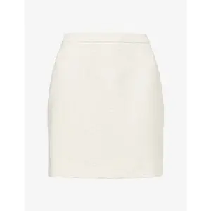 Alessandra Rich Bouclé-tweed Cotton Mini Skirt - Ivory