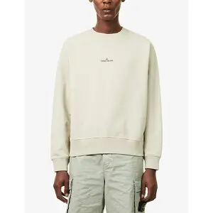 Stone Island Blur-compass Crew-neck Cotton Sweatshirt