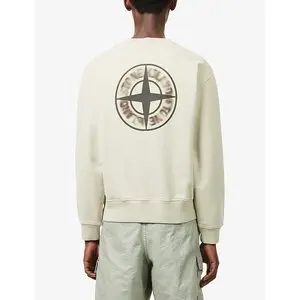 Stone Island Blur-compass Crew-neck Cotton Sweatshirt