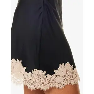 Rixo Ariah Lace-trim Satin Mini Skirt