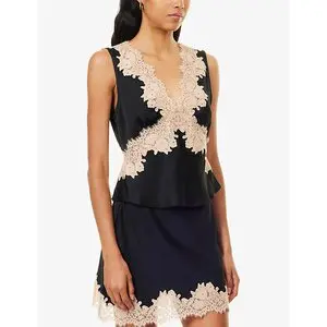 Rixo Emmie Lace-trim Satin Top
