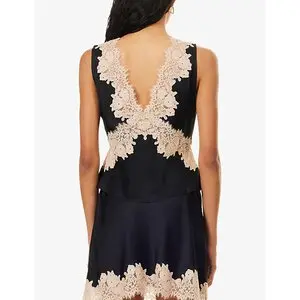 Rixo Emmie Lace-trim Satin Top
