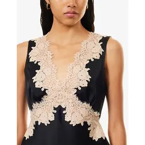 Rixo Emmie Lace-trim Satin Top