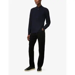 Emporio Armani Cross-pattern Zip-through Cashmere And Wool Blend Jacket