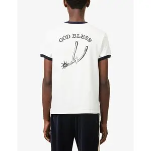AUSTIN POST Ringer God Bless Cotton T-shirt