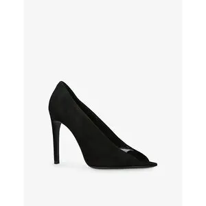 Valentino Garavani Révélé 105 Suede Peep-toe Pumps - Blk/other