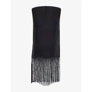 Dissh Fiora Fringed Woven Top - Black
