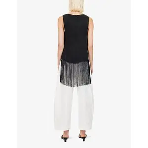 Dissh Fiora Fringed Woven Top