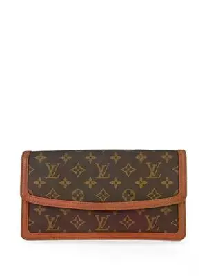 LOUIS VUITTON 1991 Monogram Pochette Dame Clutch Bag - Brown