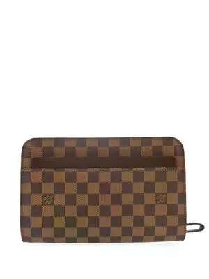 LOUIS VUITTON 2002 Damier Ebène Saint Louis Clutch Bag - Brown