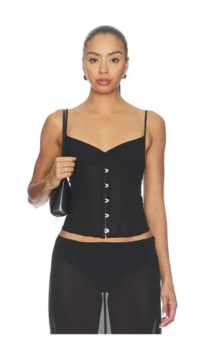 Miaou Alessia Corset Top In . Also - Black
