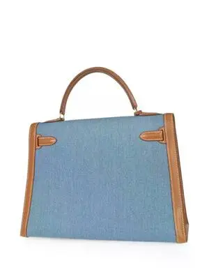 Hermès 1996 Kelly 32 Sellier Tote Bag - Blue