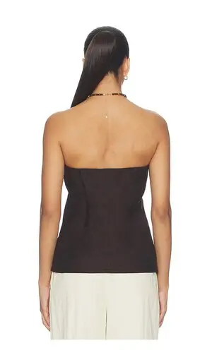 Donni. The Linen Tube Top - Brown