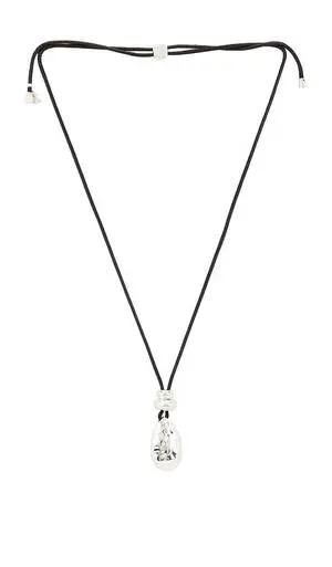 Ettika Metal Drop Cord Necklace - Black
