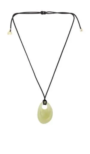 Ettika Resin Drop Cord Necklace - Olive