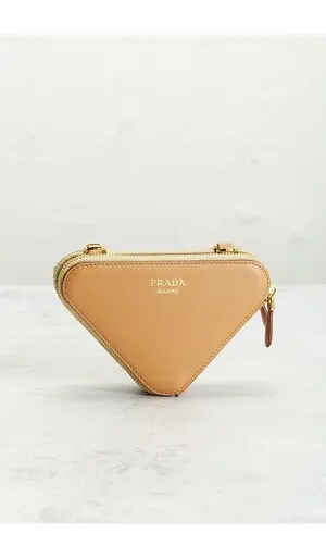 FWRD RENEW Prada Raffia Mini Triangle Shoulder Bag
