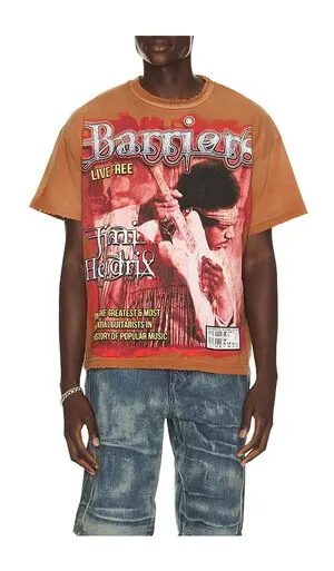 BARRIERS WORLDWIDE X Jimi Hendrix Voodoo Child Tee In . Also