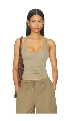 GRLFRND Essential Racerback Tank In . Also - Olive
