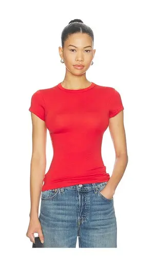 GRLFRND Crew Neck Slim Fit Tee In . Also - Red