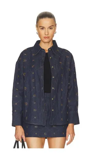Line & Dot Attina Shacket In . Also - Blue