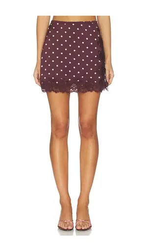 Line & Dot Raye Mini Skirt In . Also - Wine