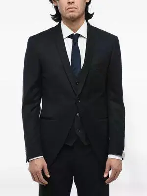 Corneliani Shawl-lapel Single-breasted Suit Jacket - Blue