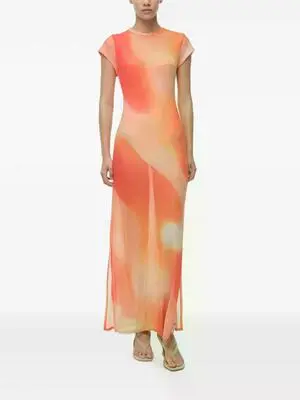 Simkhai Fia Abstract-print Mesh Maxi Dress