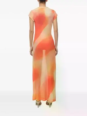 Simkhai Fia Abstract-print Mesh Maxi Dress