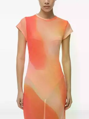 Simkhai Fia Abstract-print Mesh Maxi Dress