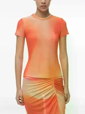 Simkhai Kensingten Ruched Mesh Maxi Skirt