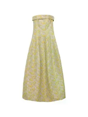 Simkhai Octavia Strapless Jacquard Maxi Dress - Neutrals