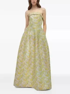Simkhai Octavia Strapless Jacquard Maxi Dress