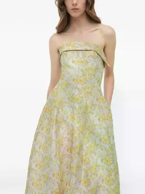 Simkhai Octavia Strapless Jacquard Maxi Dress